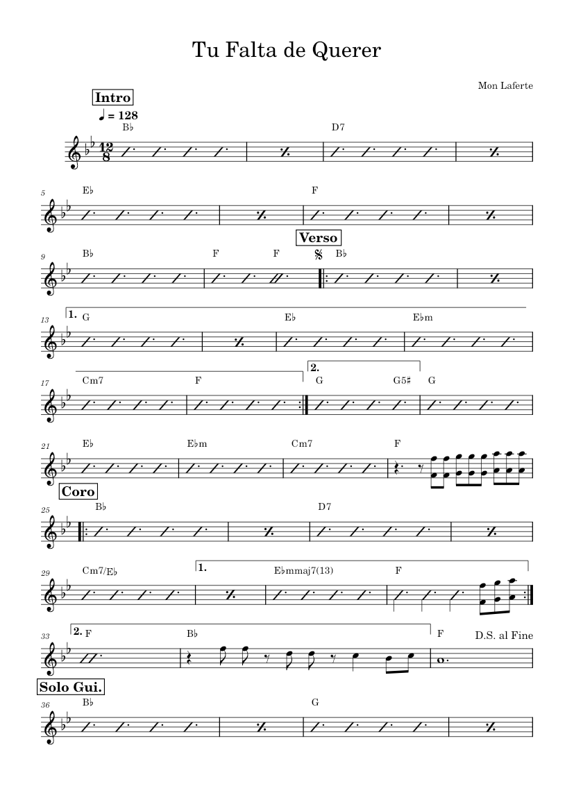 Tu Falta de Querer Sheet music for Piano (Solo) Easy | Musescore.com