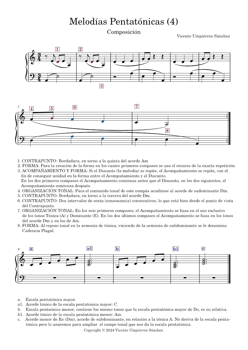 Melodías Pentatónicas (4) Sheet music for Piano (Solo) Easy | Musescore.com