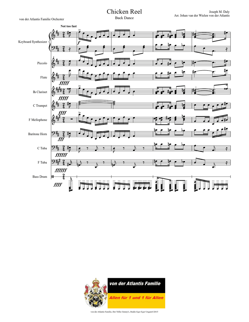 Chicken reel Sheet music for Tuba, Flute, Oboe, Clarinet other & more ...