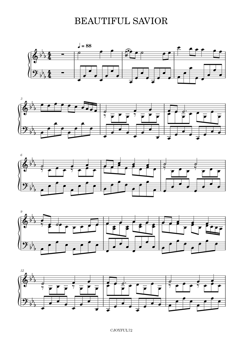 BEAUTIFUL SAVIOR Sheet Music for Piano (Solo) | MuseScore.com