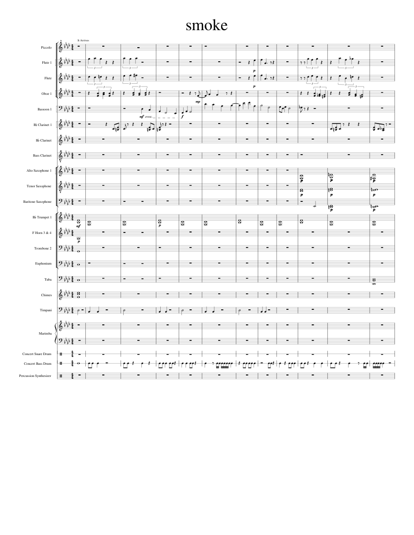Smoke Sheet music for Trombone, Euphonium, Tuba, Flute piccolo & more ...