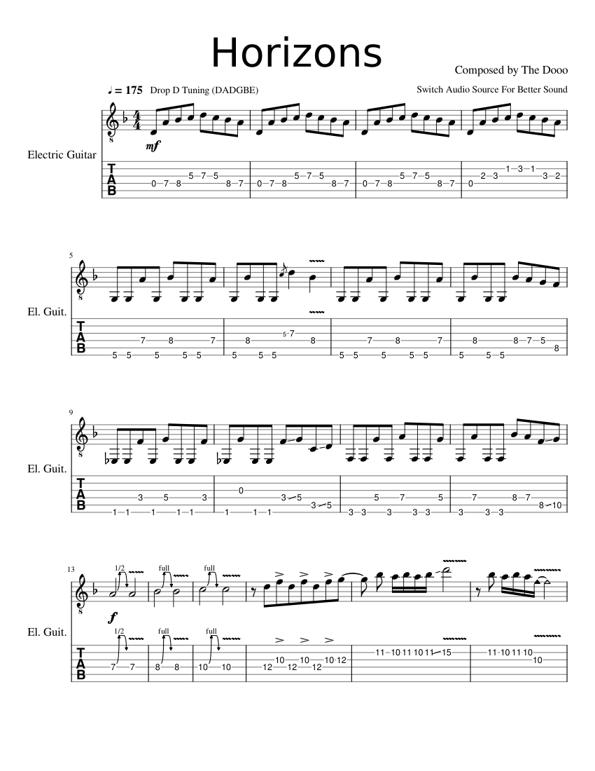 Horizons Sheet music for Guitar (Solo) | Musescore.com