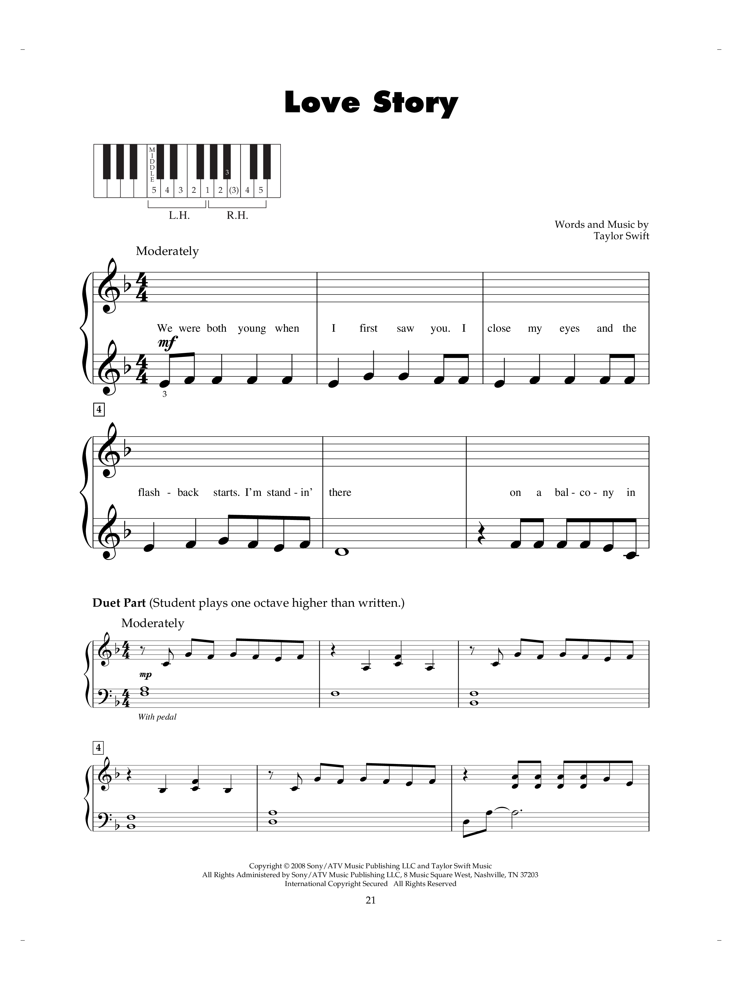 love story Sheet music for Piano by Taylor Swift Official | MuseScore.com
