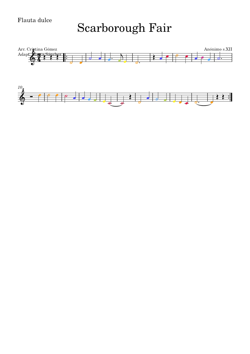 Scarborough Fair - Misc Traditional Sheet music for Recorder (Solo ...