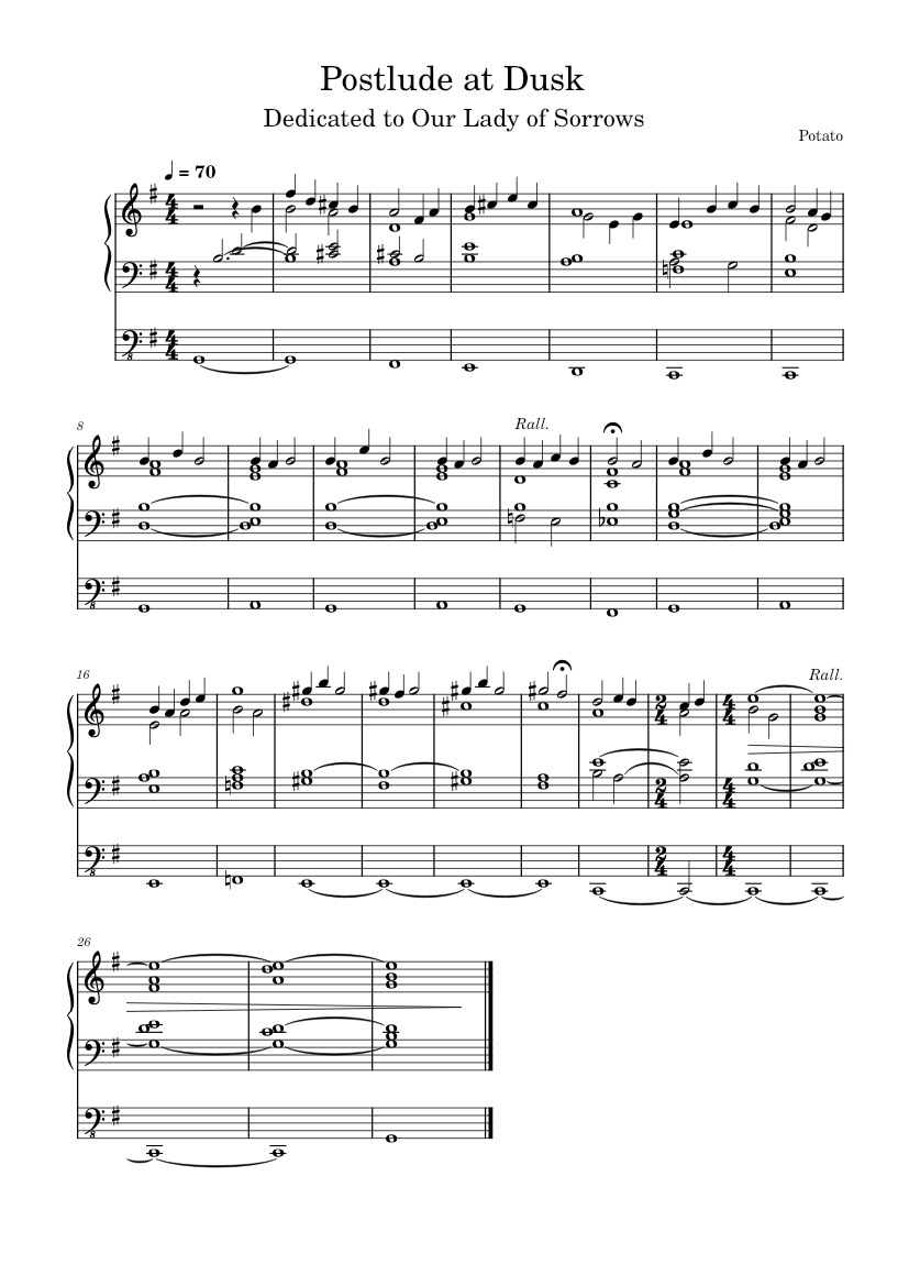Postlude at Dusk Sheet music for Organ (Solo) | Musescore.com