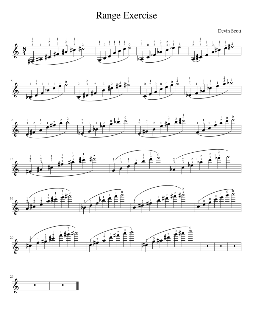 Range_Exercise 1 Sheet music for Trumpet in b-flat (Solo) | Musescore.com
