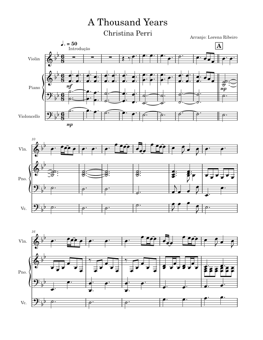 A thousand years – Christina Perri A Thousand Years Sheet music for ...