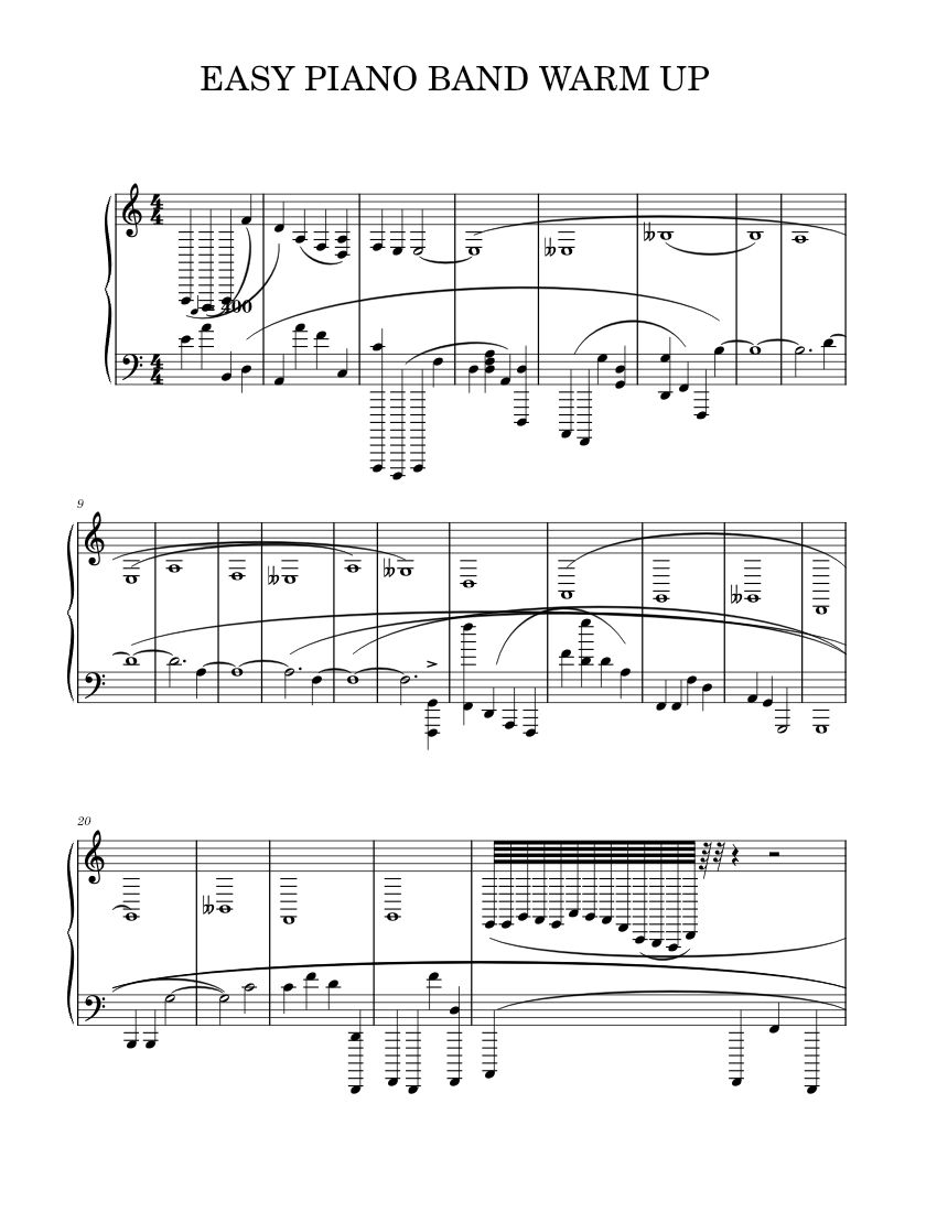EASY PIANO BAND WARM UP Sheet music for Piano (Solo) | Musescore.com