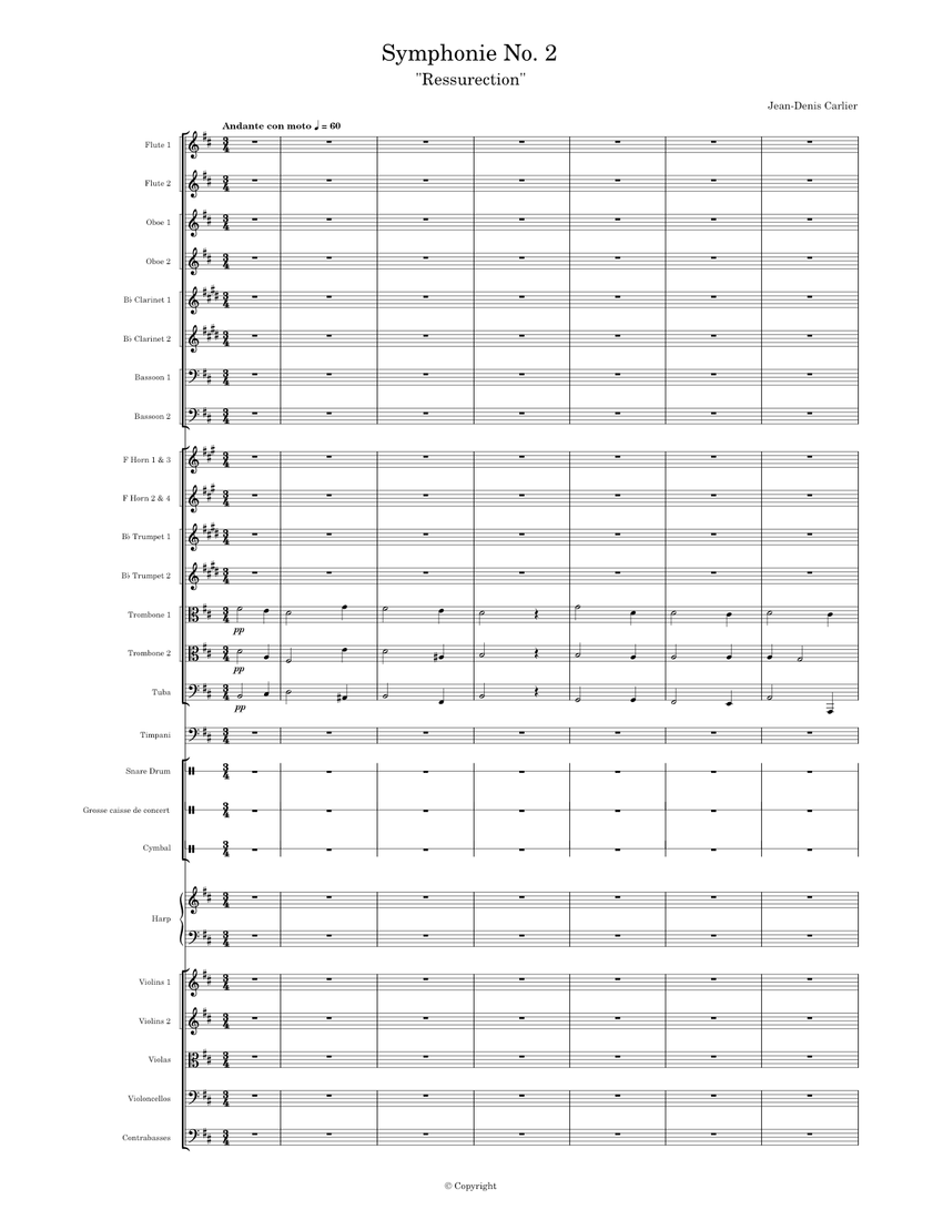 Symphonie_No._2 Sheet music for Trombone, Tuba, Flute, Oboe & more ...