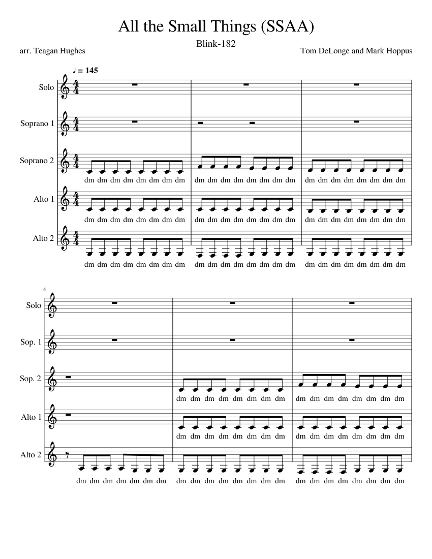 All the Small Things (SSAA) Sheet music for Piano (A Capella ...