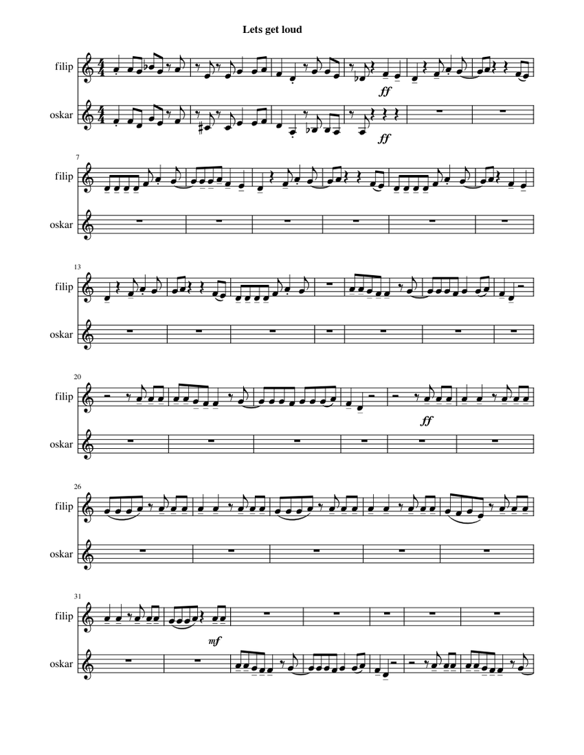 lets get loud Sheet music for Trumpet in b-flat (Brass Duet ...