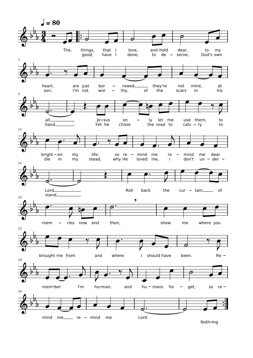Remind me Dear Lord – Dottie Rambo Remind me Dear Lord (Trio) – Soprano ...