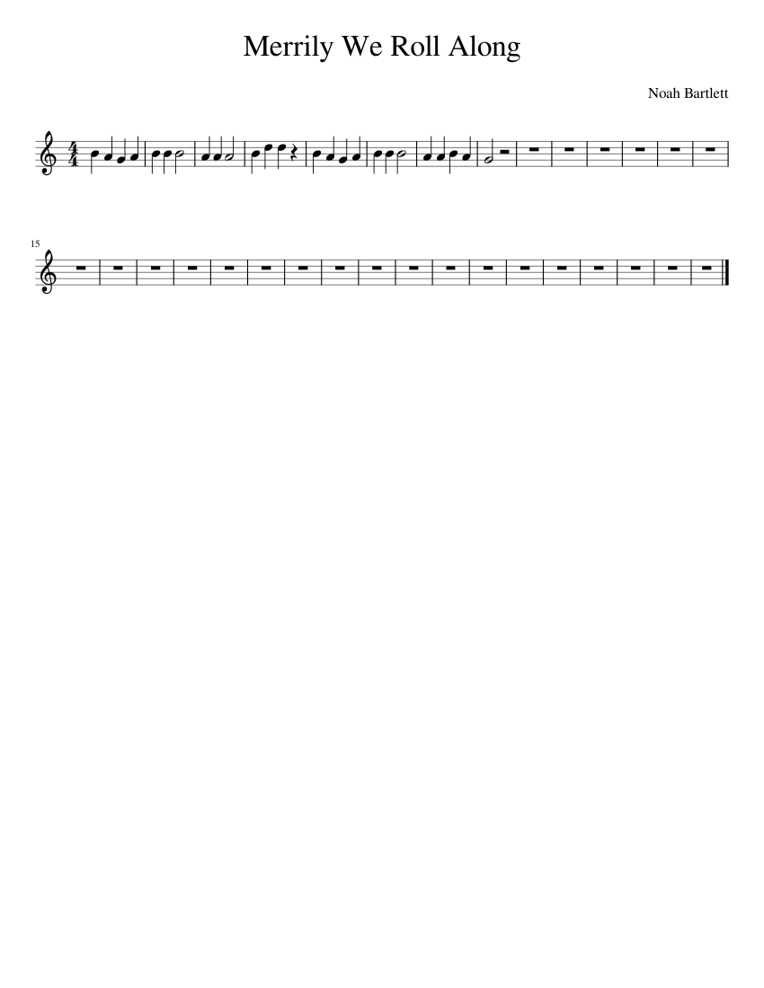 Merrily We Roll Along Sheet music for Saxophone alto (Solo) | Musescore.com