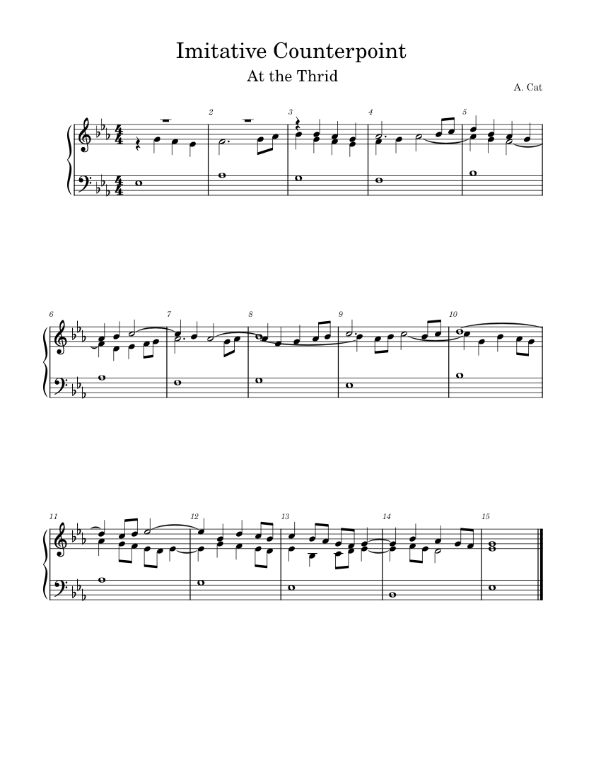 Imitative Counterpoint Excersise Sheet music for Organ (Solo ...