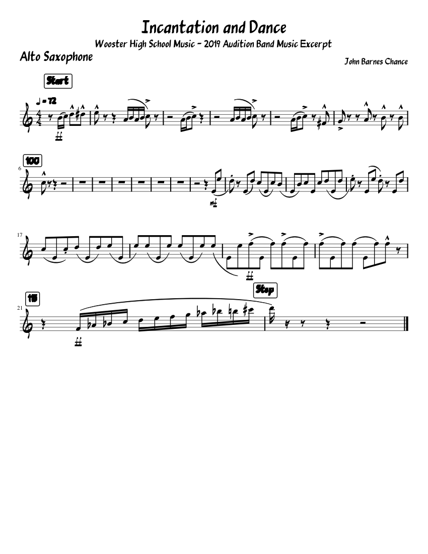 Incantation and Dance - Alto Saxophone Sheet music for Saxophone alto (Solo) | Musescore.com