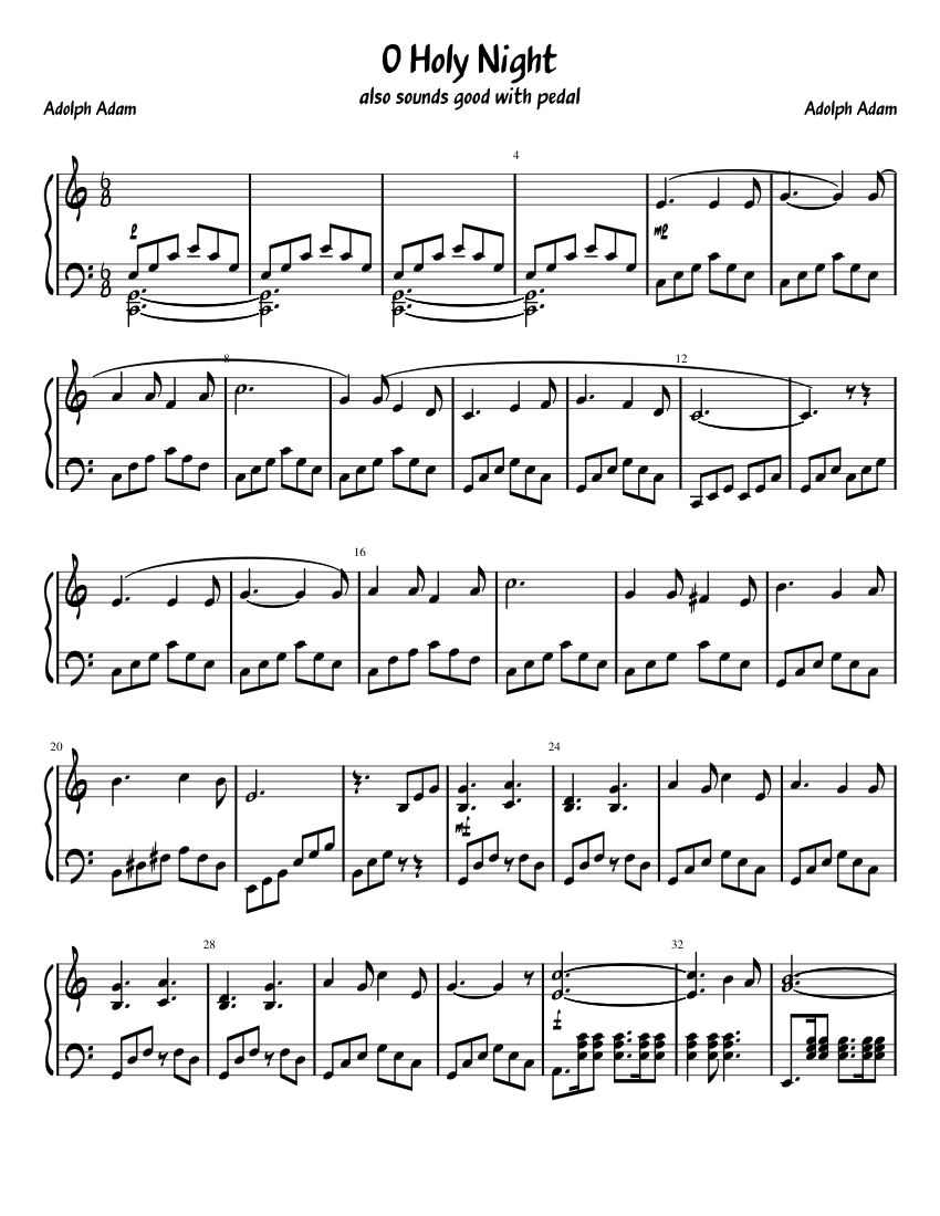 O Holy Night Sheet music for Piano (Solo) Easy | Musescore.com