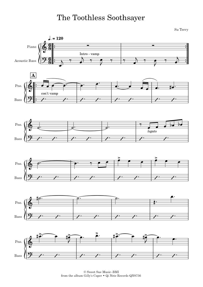The_Toothless_Soothsayer Sheet music for Piano, Bass guitar (Jazz Band ...
