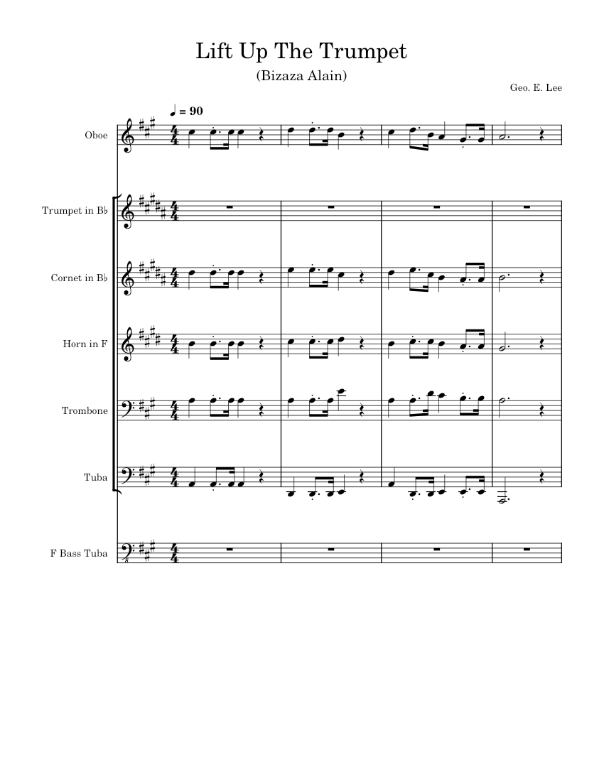 Lift up the Trumpet – George E. Lee Sheet music for Trombone, Tuba ...