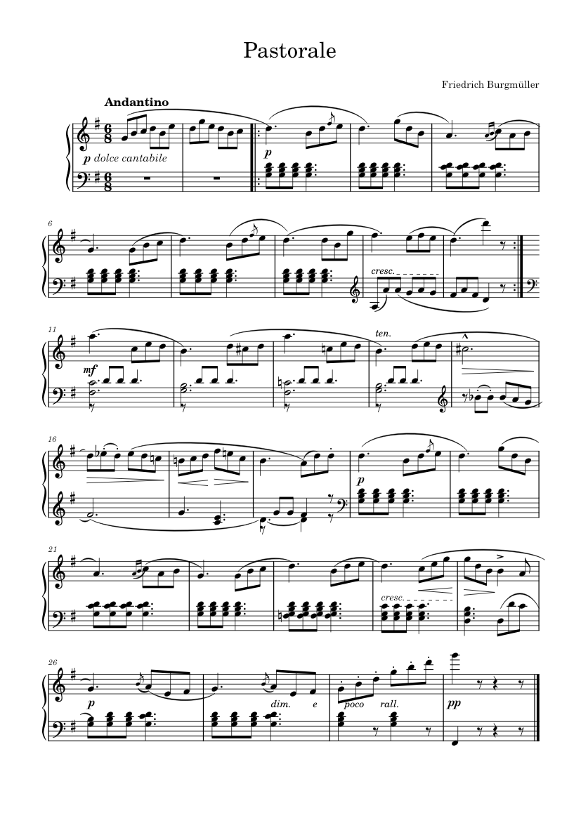 Pastorale, Op. 100, No. 3 – Johann Friedrich Burgmuller, William ...