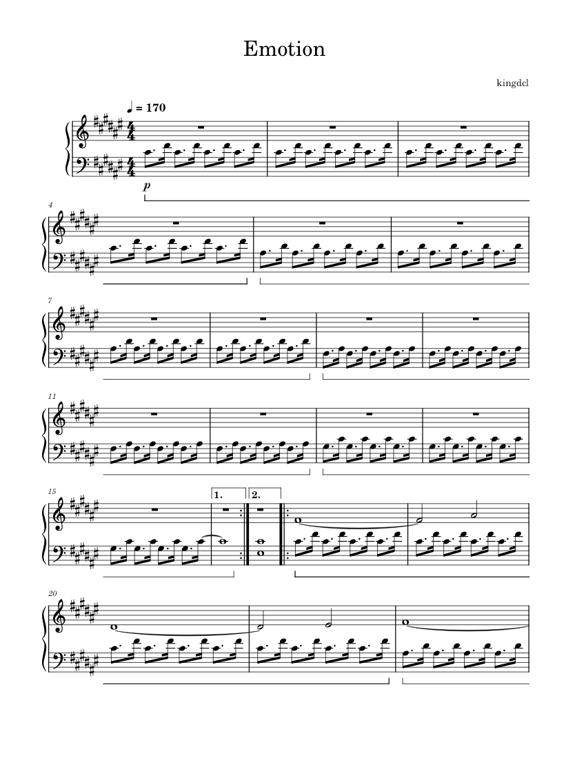 Emotion Sheet music for Piano (Solo) Easy | Musescore.com