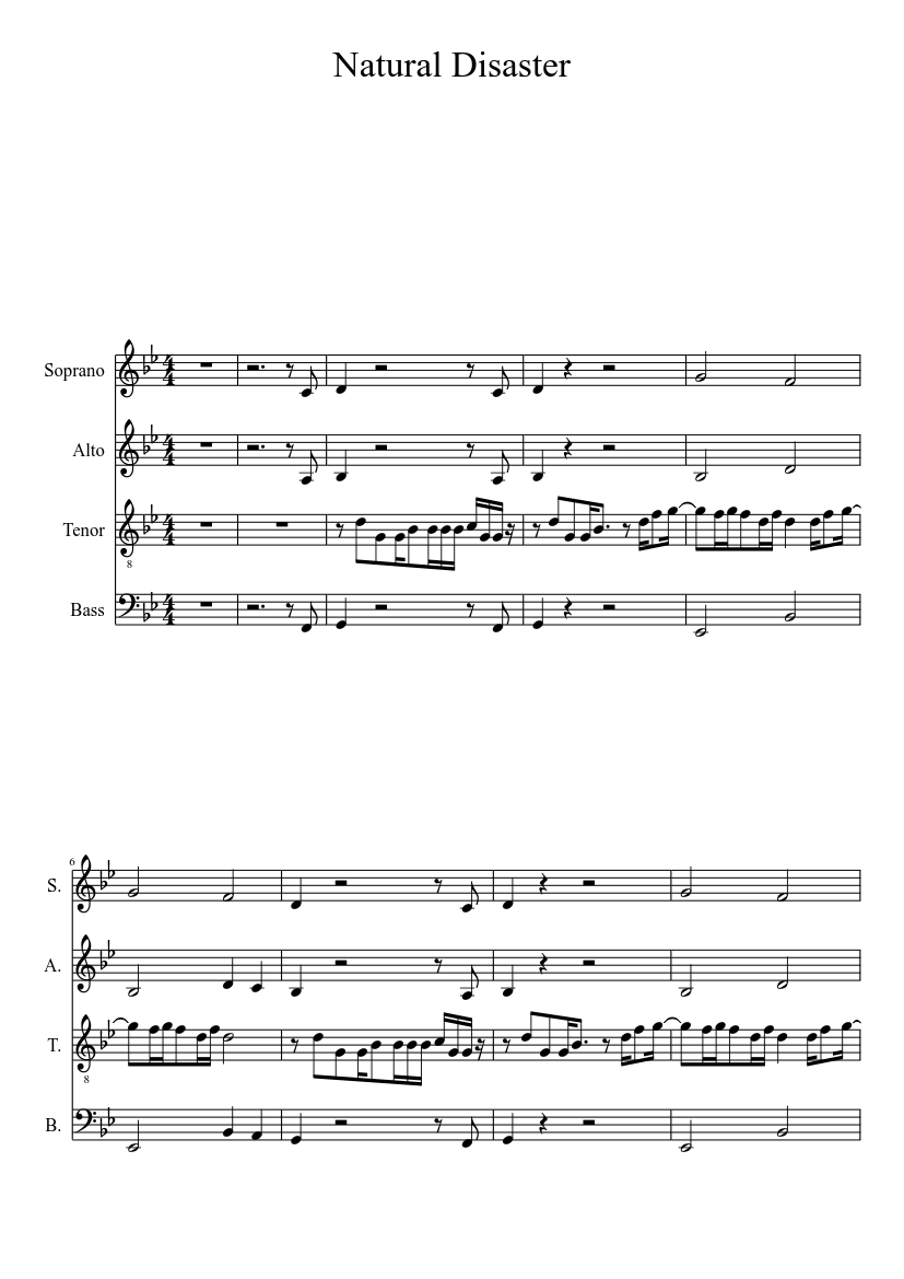 Natural Disaster Sheet music for Bass guitar (Solo) | Musescore.com