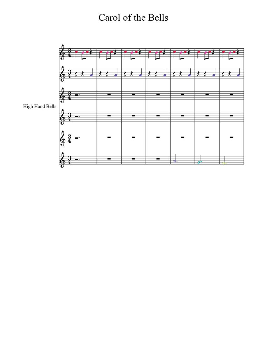 Carol of the Bells Sheet music for Handbells (Solo) | Musescore.com