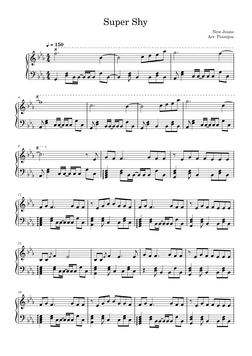 Super Shy - NewJeans Sheet Music for Piano (Solo) | MuseScore.com
