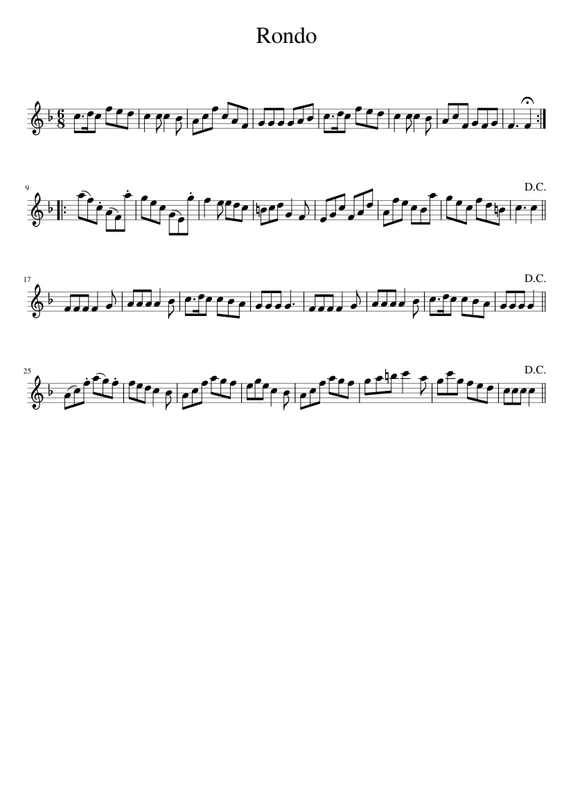 Rondo Sheet music for Piano (Solo) Easy | Musescore.com