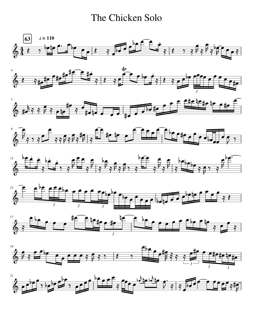 The Chicken Solo- Played by Bob Mintzer Sheet music for Saxophone tenor ...