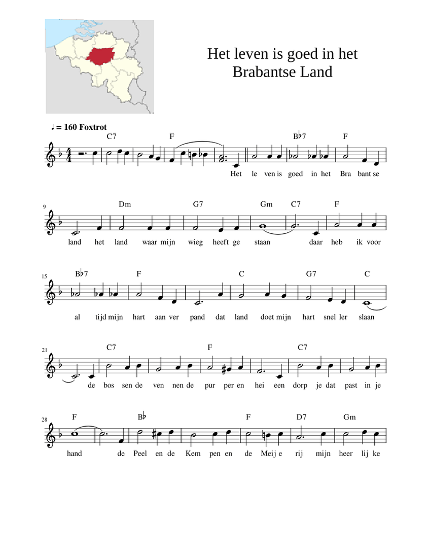 Het leven is goed in het Brabantse Land Sheet music for Melodica (Solo) | Musescore.com
