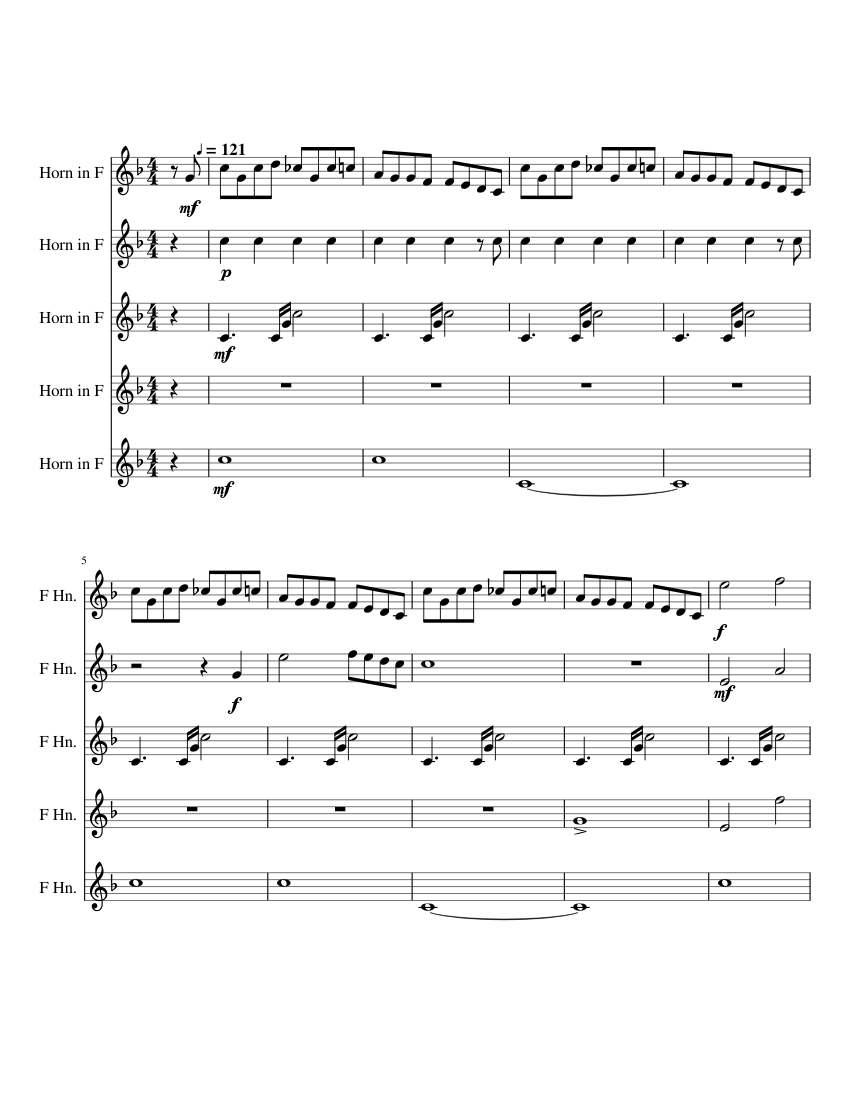 Test Drive - John Powell Sheet music for French horn (Mixed Quintet ...