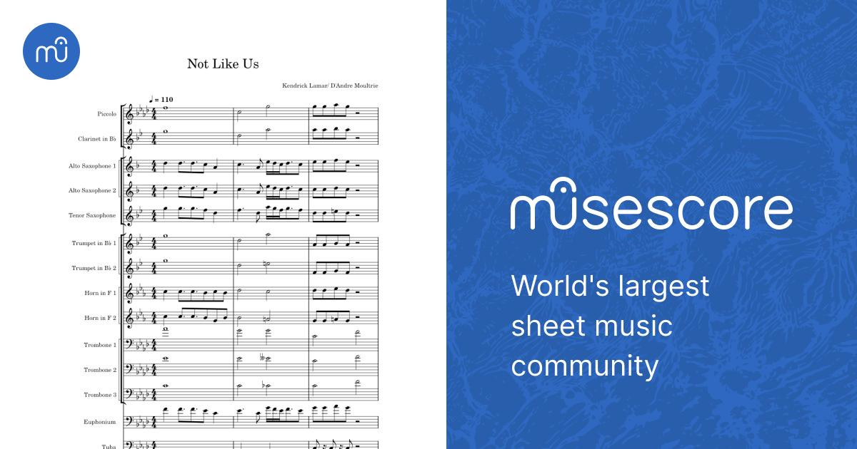 Not like us – Kendrick Lamar Not like us Sheet music for Trombone, Tuba ...