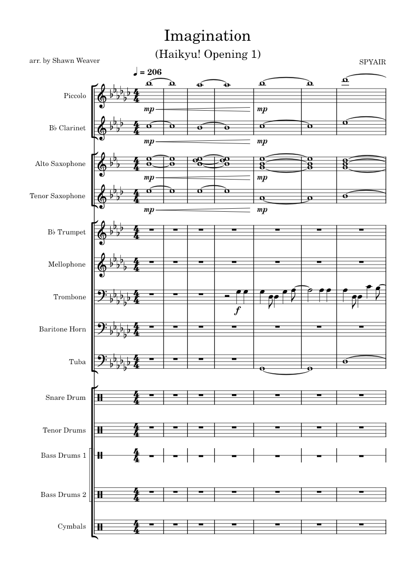 Imagination – SPYAIR Sheet music for Trombone, Tuba, Mellophone, Flute ...