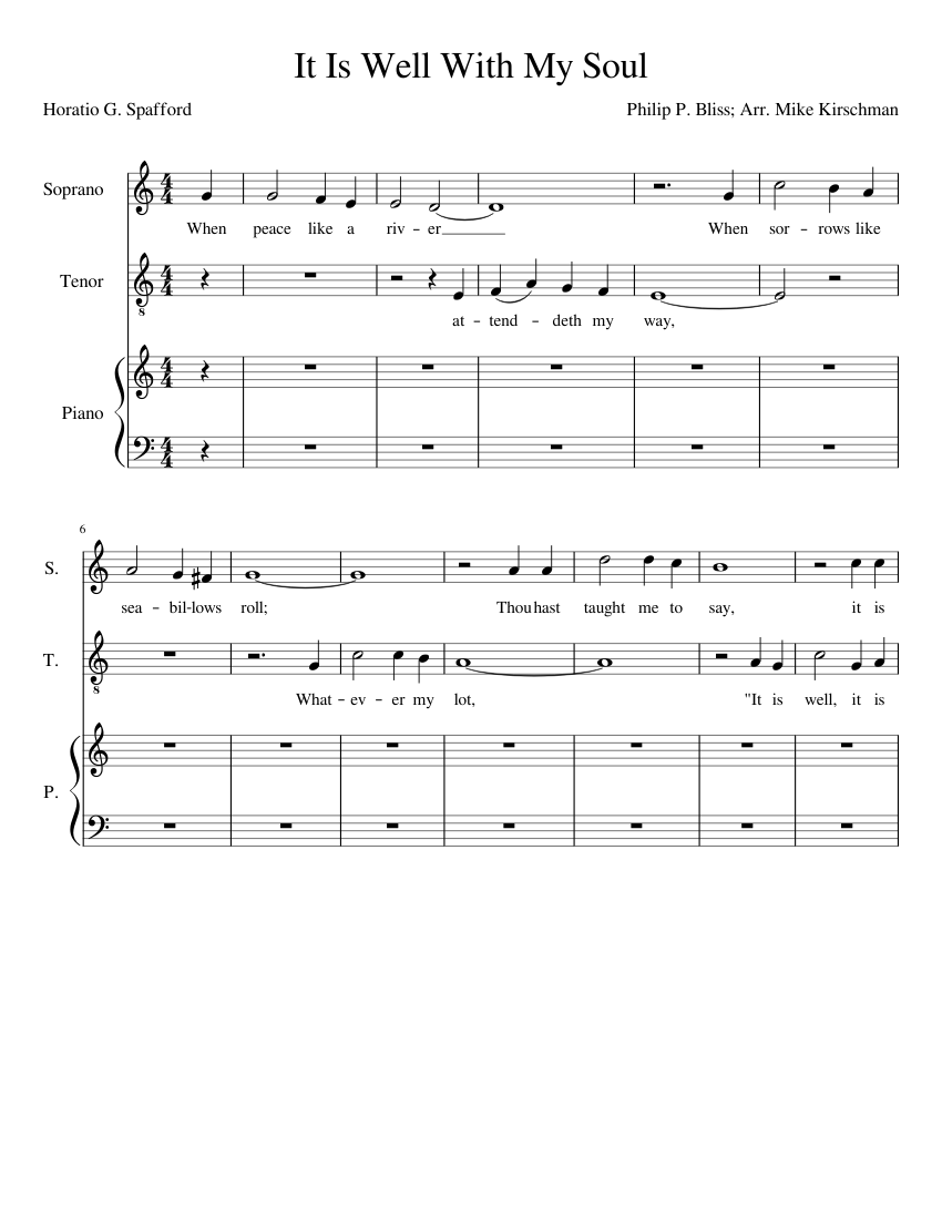It Is Well With My Soul (Duet) Sheet music for Piano, Violin, Cello ...