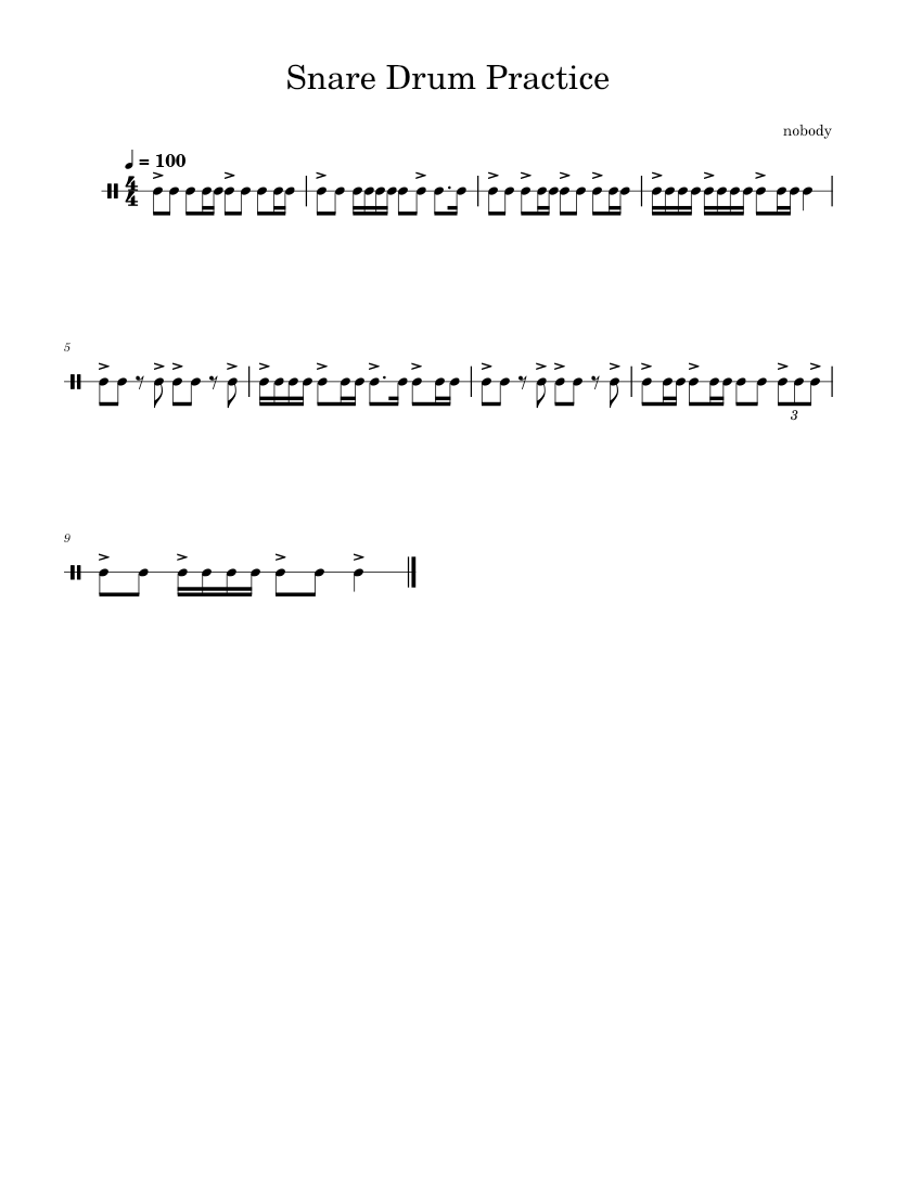 Snare_Drum_Practice Sheet music for Snare drum (Solo) | Musescore.com