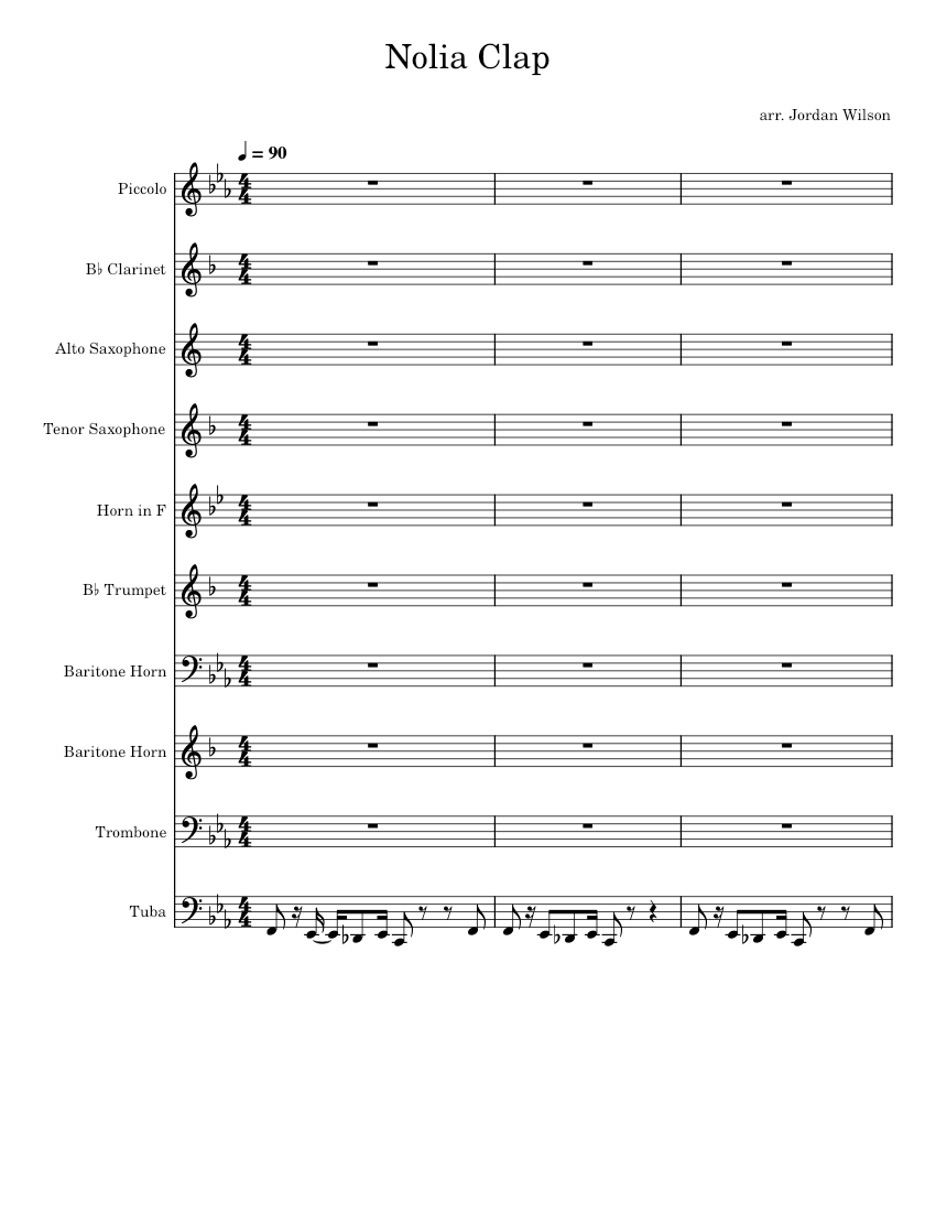 Nolia Clap - Juvenile Sheet music for Trombone, Tuba, Flute piccolo ...