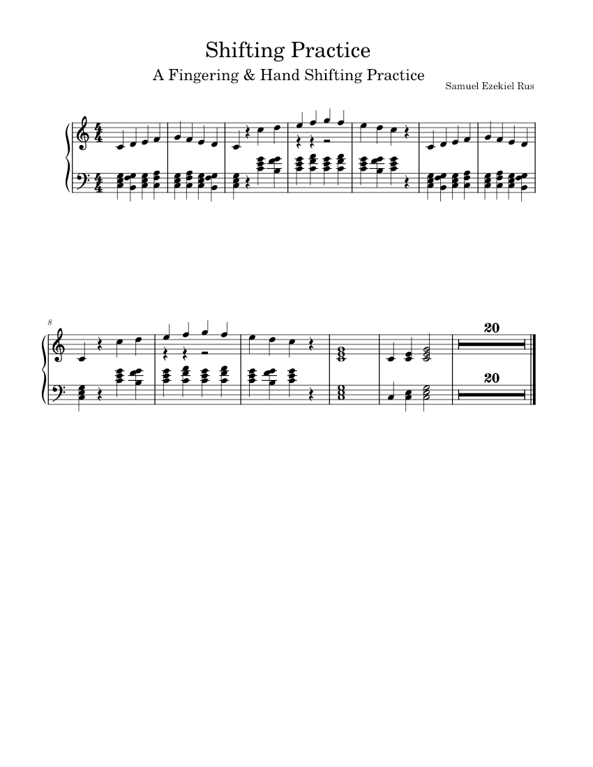Shifting_Practice Sheet music for Piano (Solo) Easy | Musescore.com