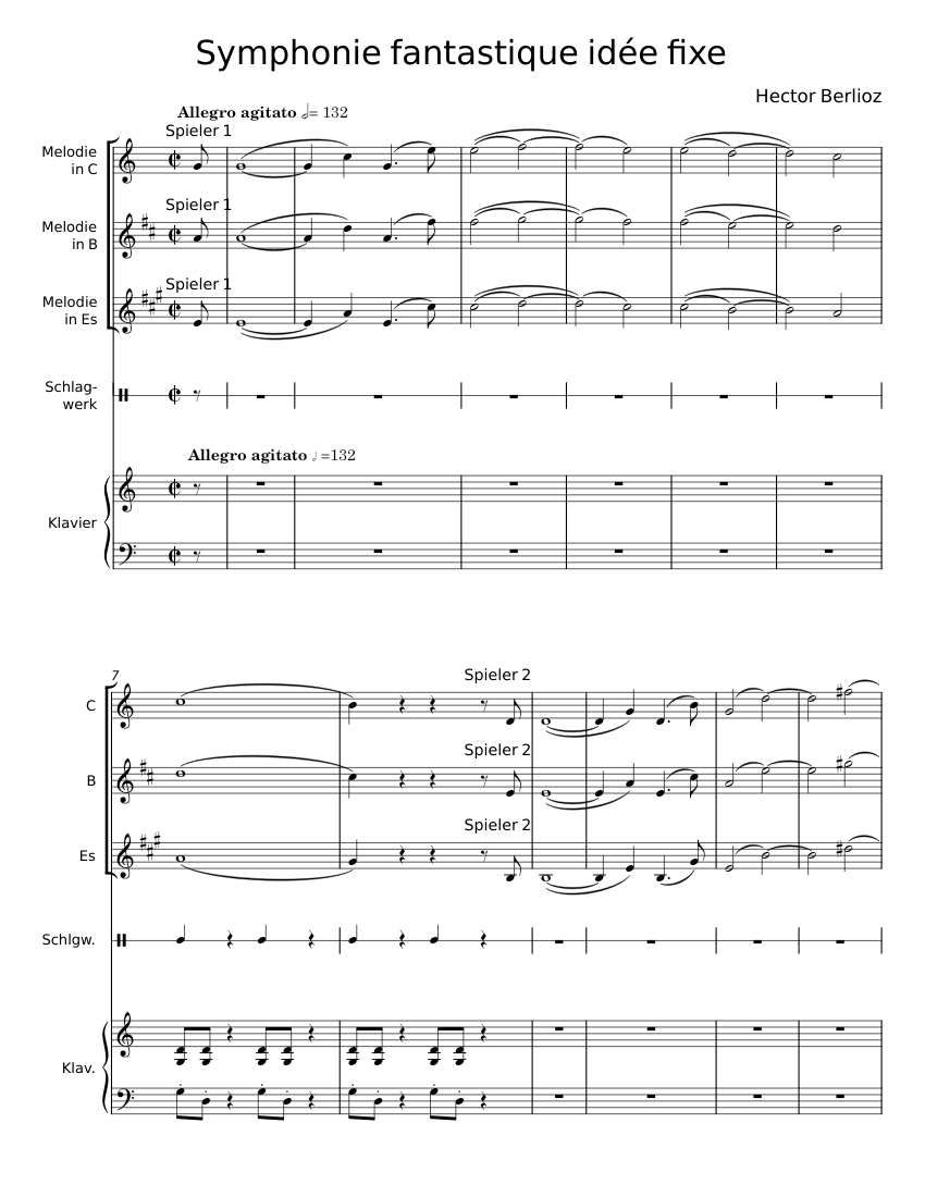 Symphonie fantastique idée fixe - Hector Berlioz Sheet music for Piano ...