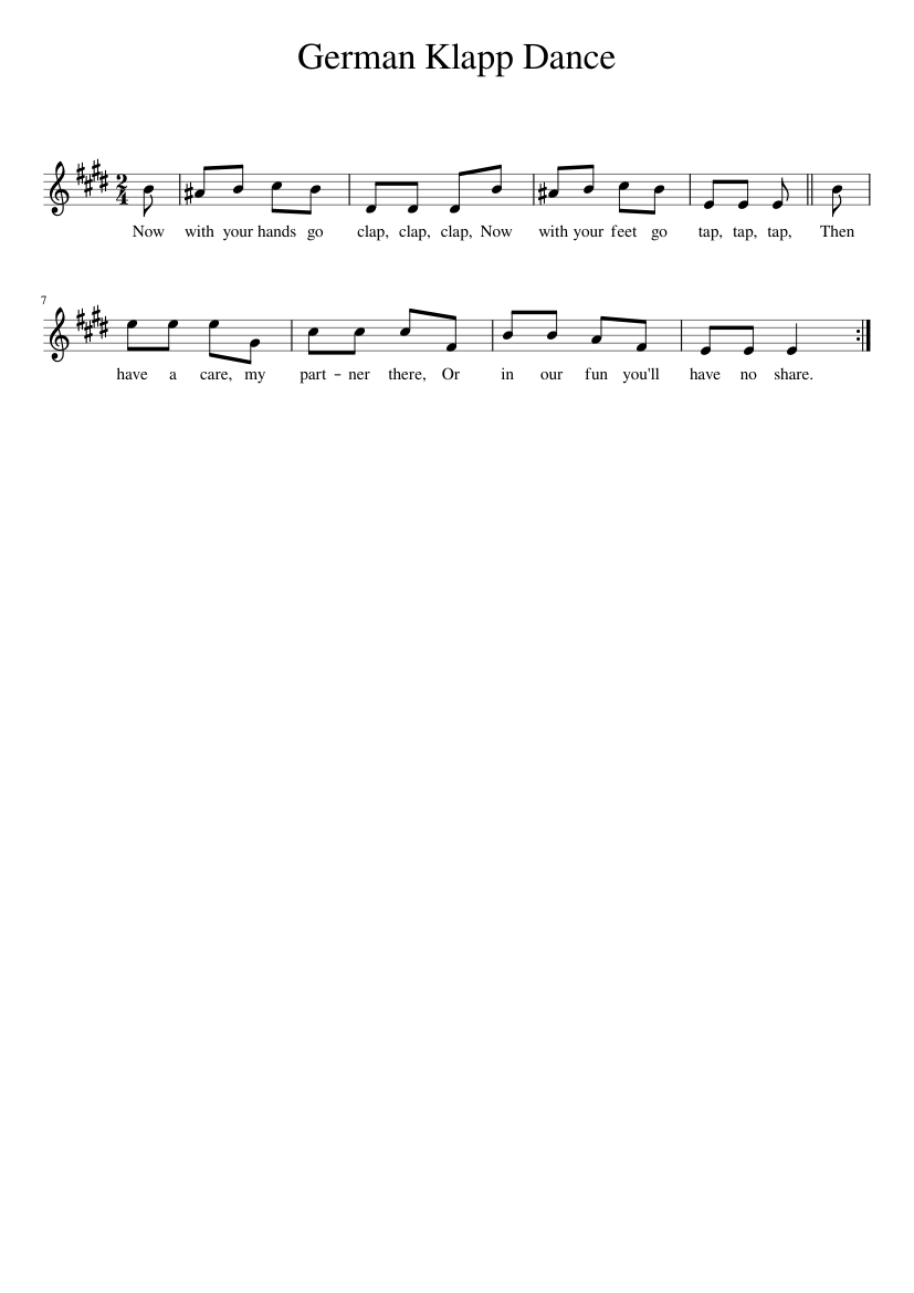 German Klapp Dance Sheet music for Piano (Solo) Easy | Musescore.com