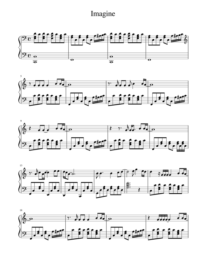 Imagine Sheet music for Piano (Solo) | Musescore.com