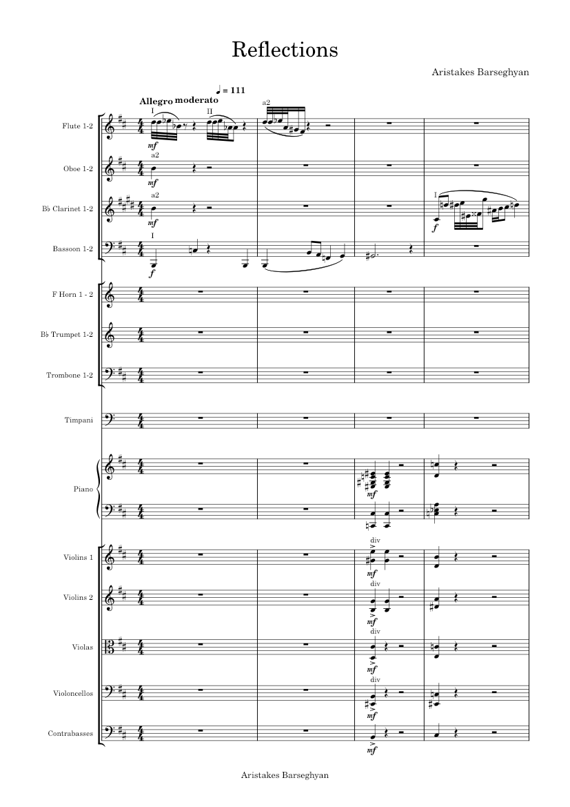 Reflections by Aristakes Barseghyan Sheet music for Piano, Trombone ...