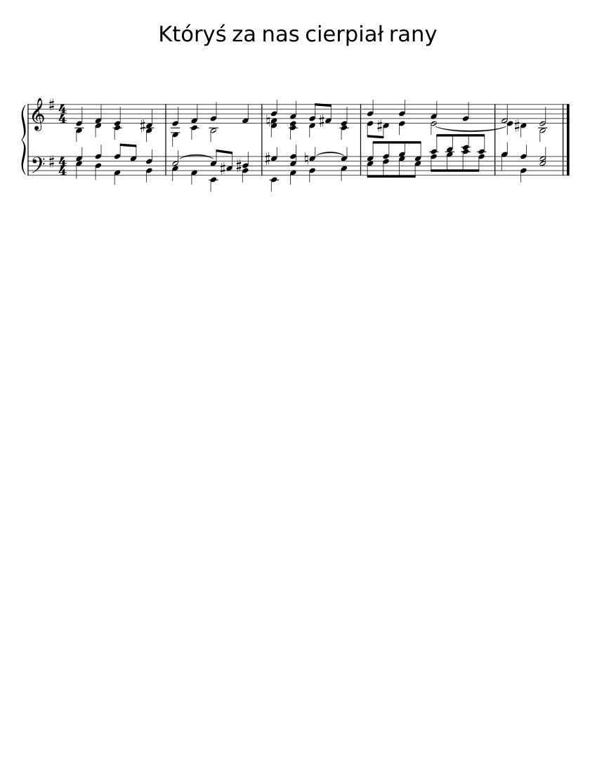 Któryś za nas cierpiał rany Sheet Music for Piano (Solo) Easy ...
