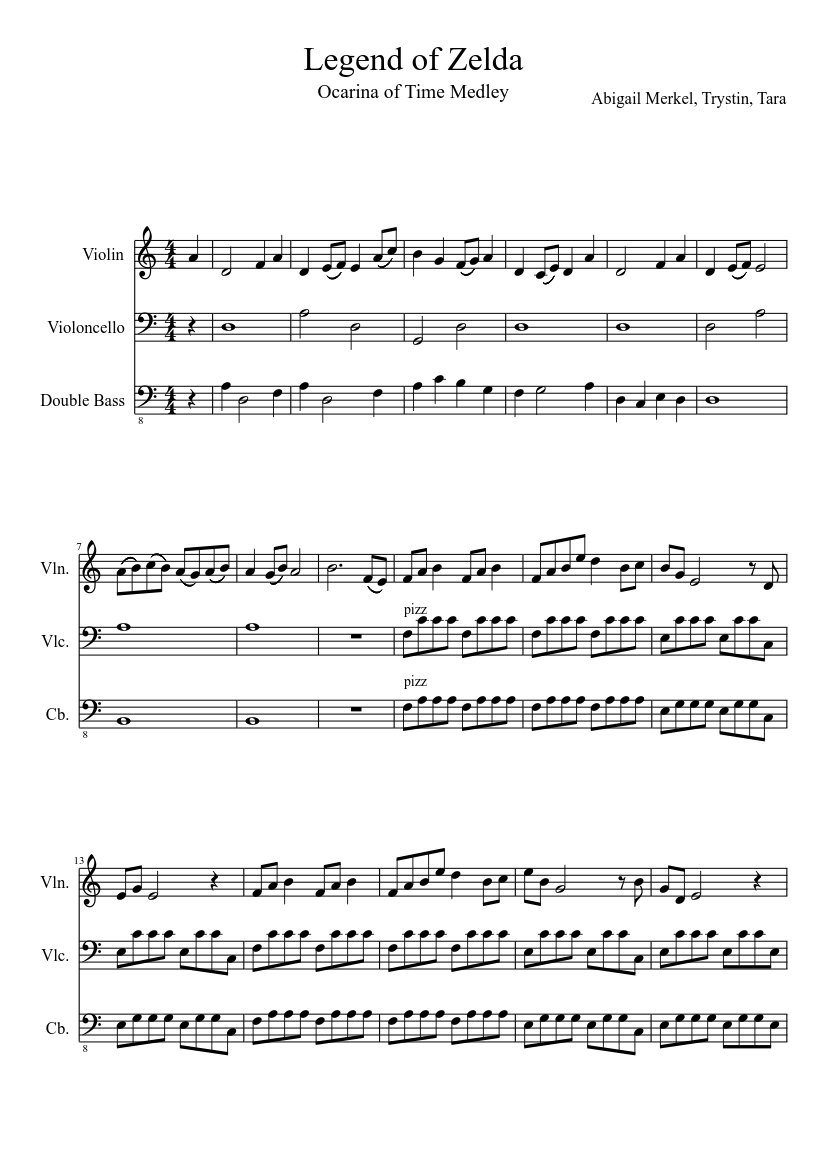 Legend of Zelda Ocarina of Time Medley Sheet Music for Violin (Solo) | MuseScore.com