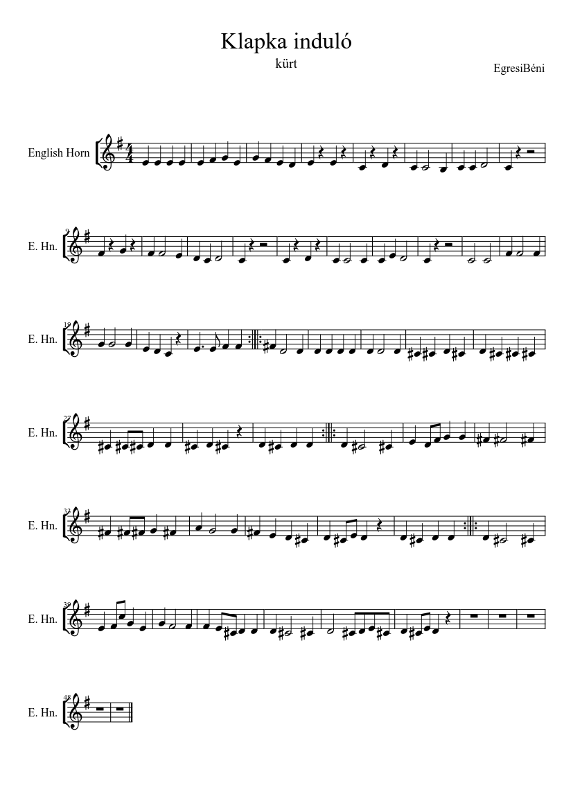 Klapka Sheet music for Oboe (Solo) | Musescore.com