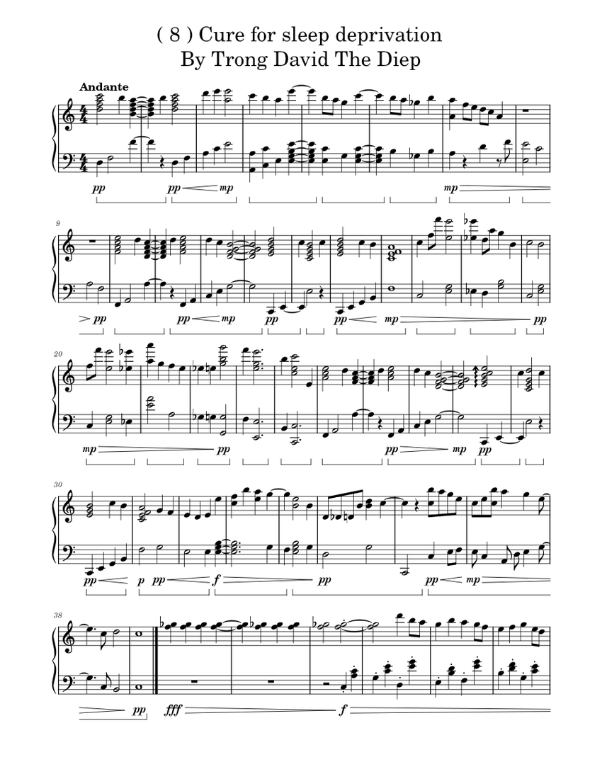 ( 8 ) Cure for sleep deprivation by Trong David The Diep Sheet music ...