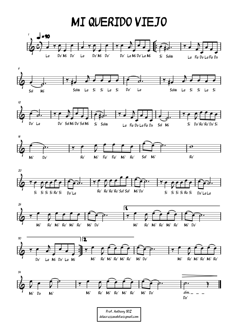 Mi querido, mi viejo, mi amigo – Roberto Carlos MI QUERIDO VIEJO Sheet ...