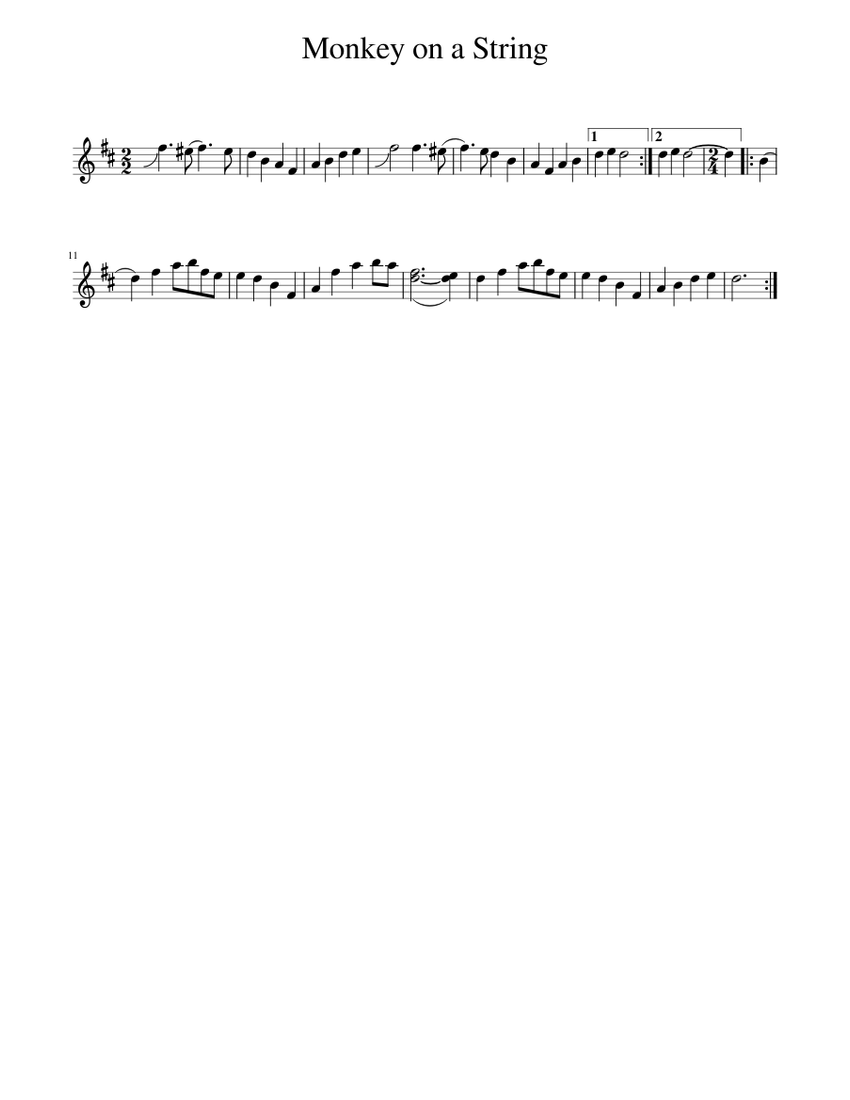 Monkey on a String Sheet music for Piano (Solo) Easy | Musescore.com