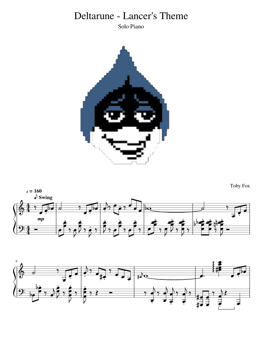 Deltarune - Lancer's Theme Sheet music for Piano (Solo) | Musescore.com
