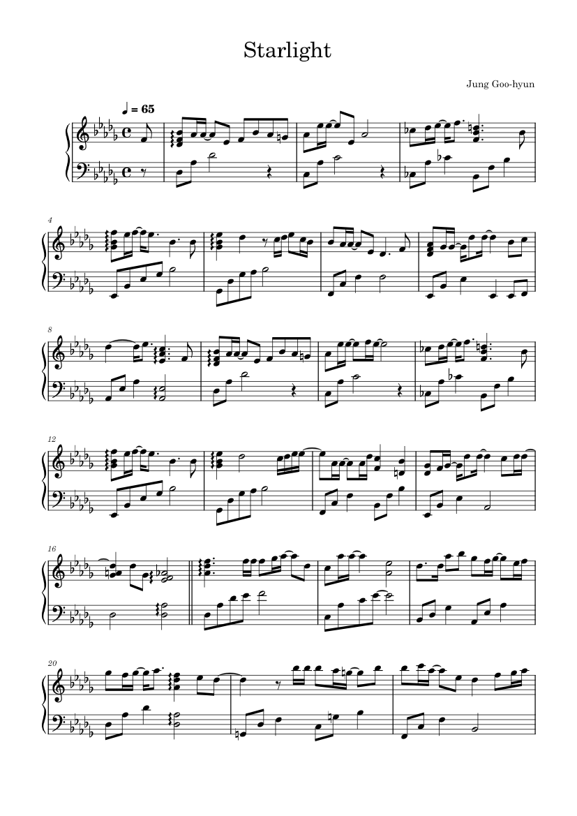 Starlight Sheet music for Piano (Solo) Easy | Musescore.com