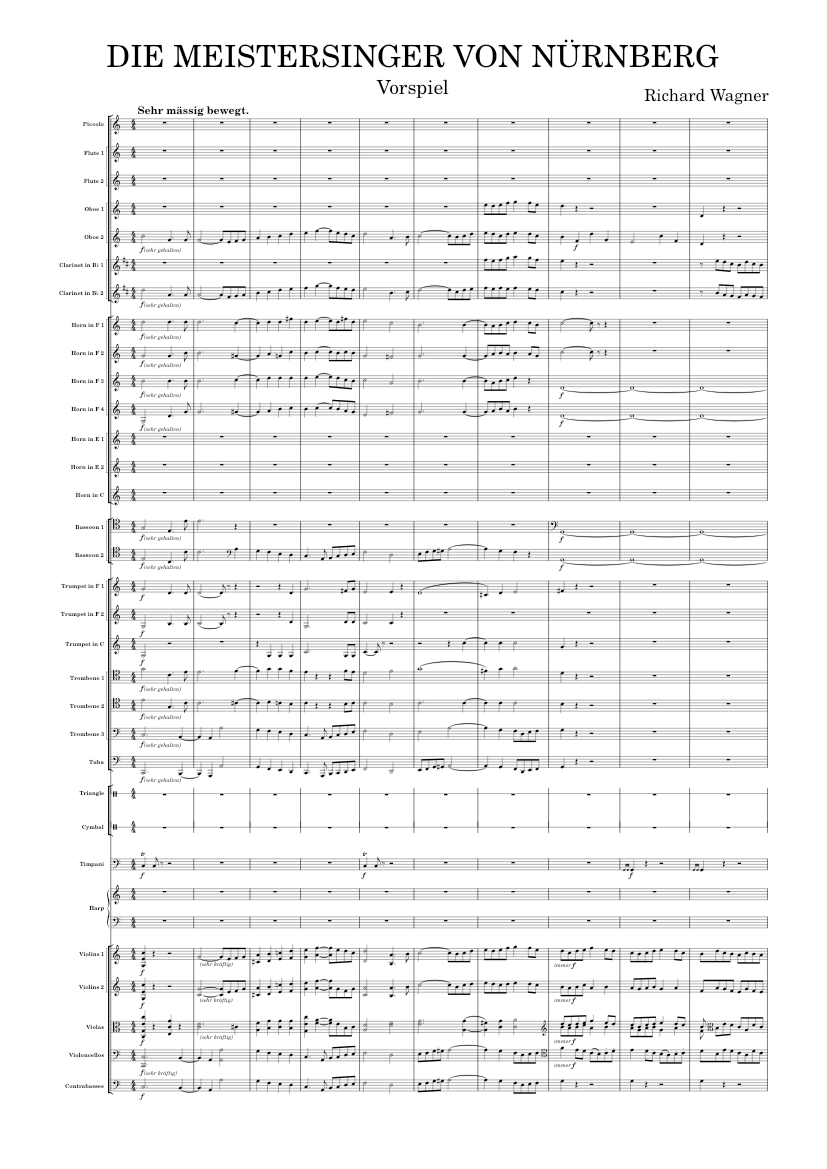 Die Meistersinger von Nürnberg: Vorspiel - Richard Wagner Sheet music ...